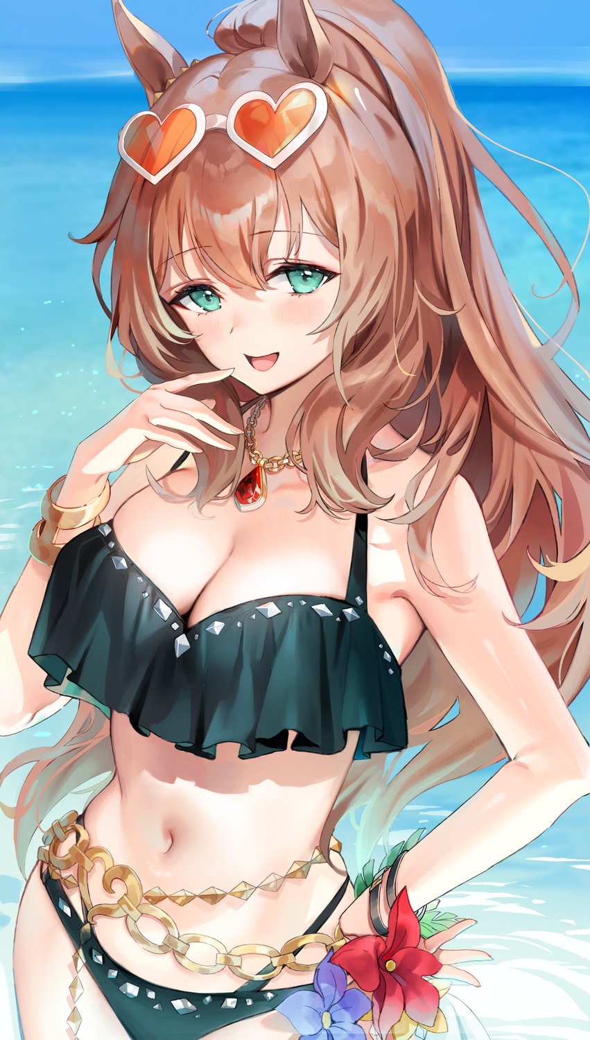 emyo uma musume pretty derby maruzensky (umamusume) animal ears bikini megane swimsuits ...